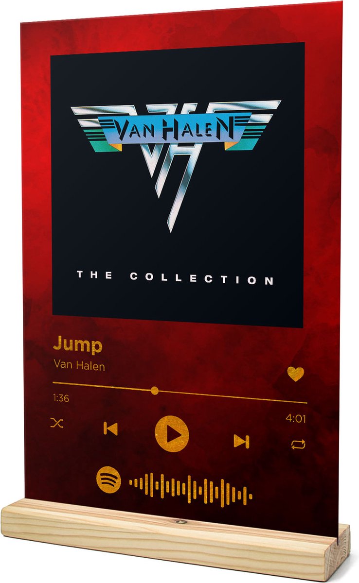 Songr Spotify Muziek Bordje - Jump - Van Halen - 20x30 - Rood - Dibond ...