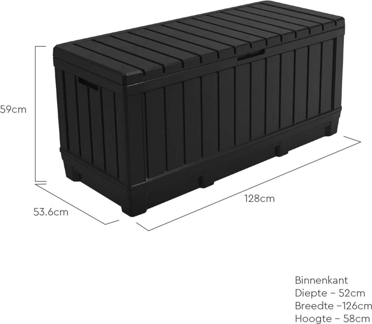 Keter Kentwood Opbergbox 128x53 6x59 Cm 350 L Grafiet