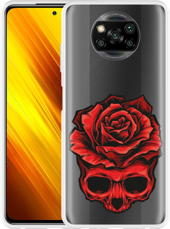 Xiaomi Poco X3 Hoesje Red Skull - Designed by Cazy | bol.com