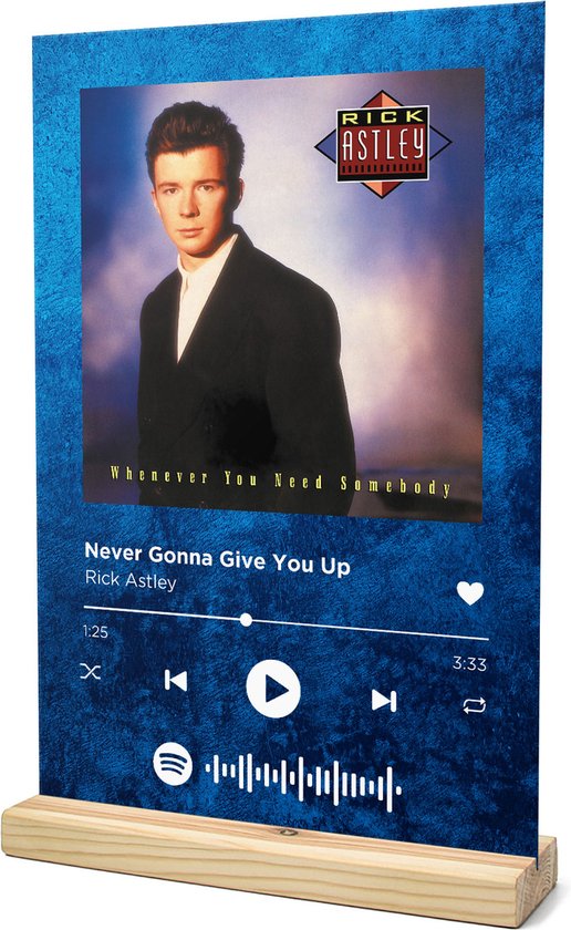 Songr Spotify Muziek Bordje - Never Gonna Give You Up - Rick Astley ...