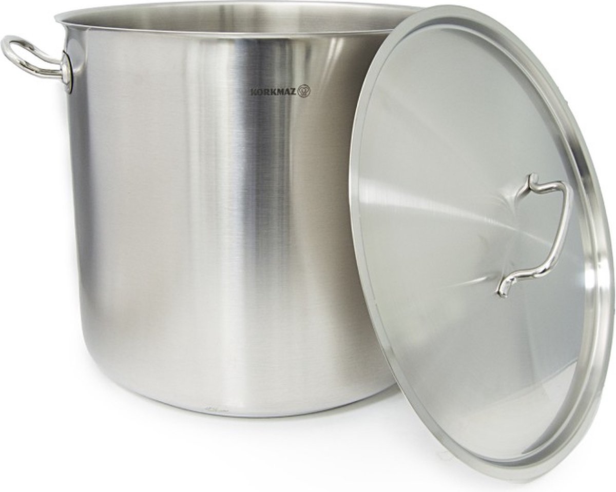 Korkmaz Gastro Proline RVS XXL kookpan/soeppan groot 42.5L 40 x 34 cm ...