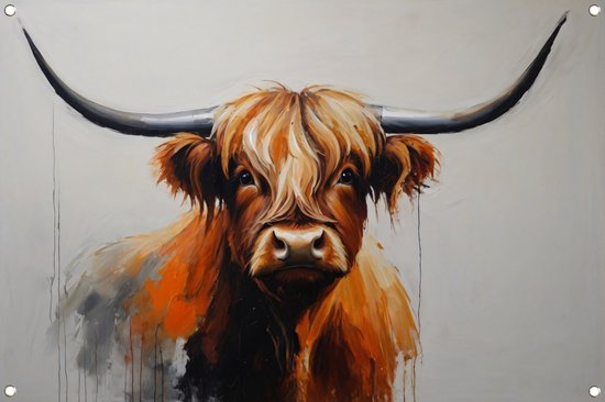 Stier poster - Dier poster - Tuinposters Horns - Wanddecoratie buiten ...