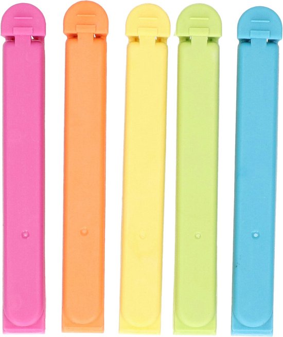15x Vershoud knijpers gekleurd 11 cm - Sluitklemmen - Zak klemmen ...