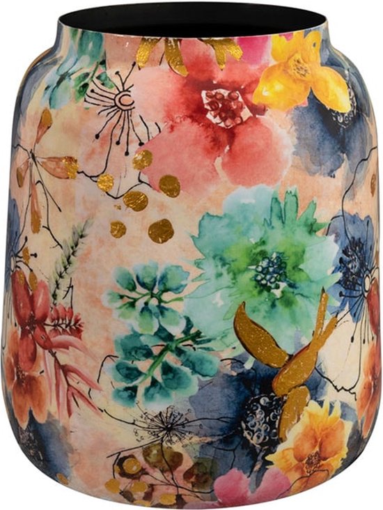 TS Collection Bloempot - Voor binnen met unieke print - Metaal & Epoxy ...