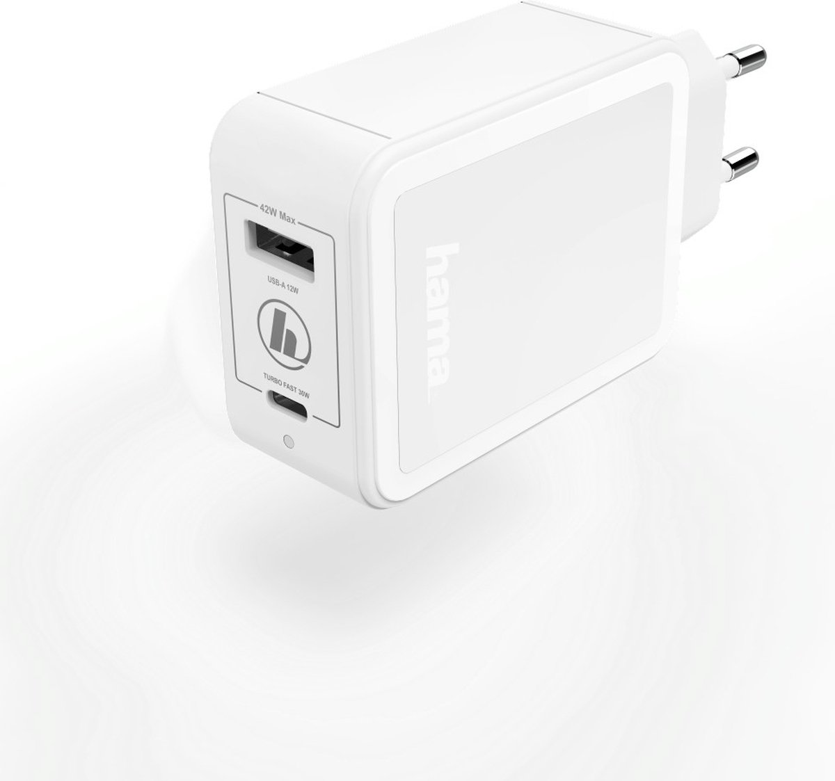 Hama Oplader USB-C Power Delivery (PD)/Qualcomm® + USB-A 42 Watt Wit ...