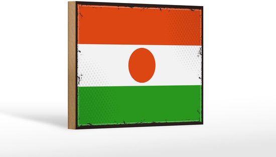 Holzschild Flagge Nigers 18x12 cm Retro Flag of Niger Dekoration | bol