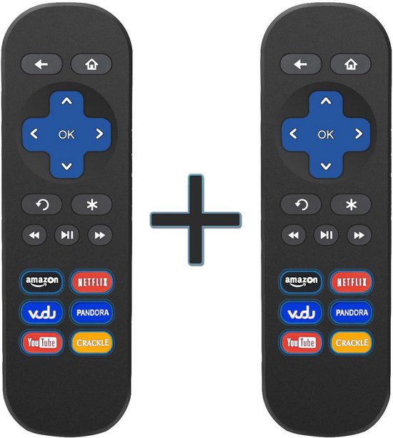 2x Universele Vervangende Afstandsbediening voor Roku Box en Now TV Box ...