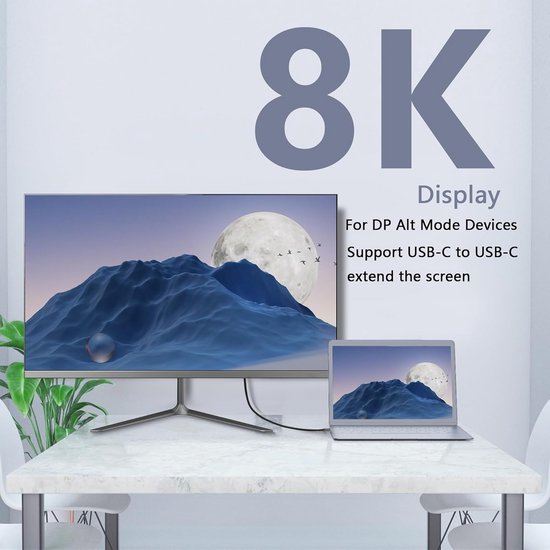 USB C Kabel 100W 20Gbps Kort 50cm Type C Snel Opladen Data & Video 8K | bol