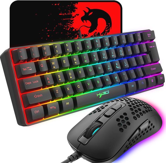 Compact Gaming Keyboard Set met RGB Verlichting en Lichte Gaming ...