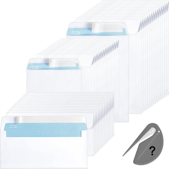 45 Witte Enveloppen Set Gemengde Afmetingen Zelfsluitend voor Kaarten ...