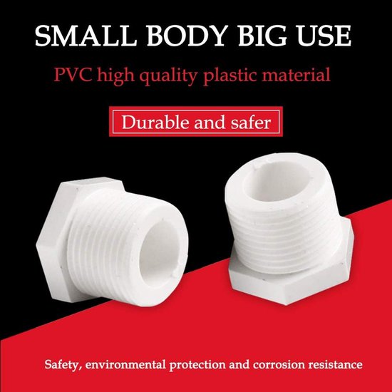 Water Pipe Cap - PVC Pipe Screw Connections - External End Cover - 25mm ...
