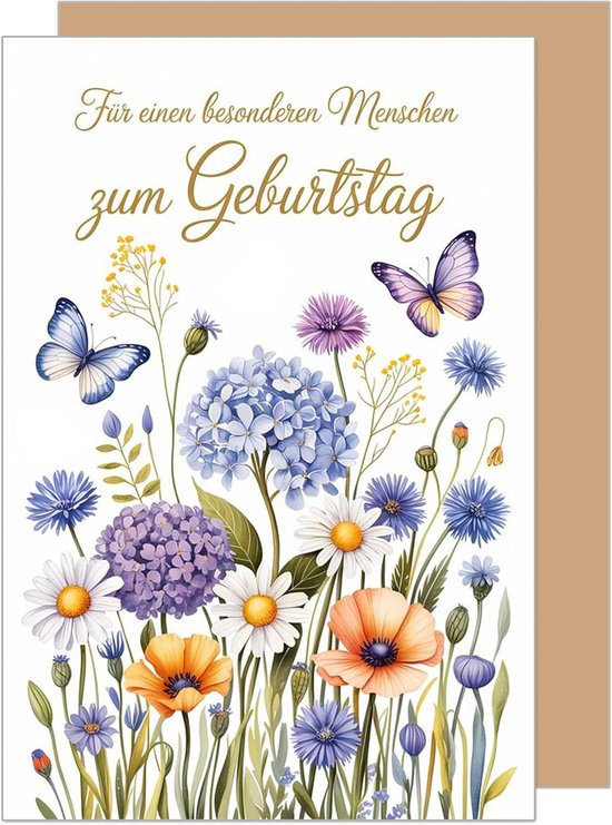 Luxe Verjaardagskaart met Spreuk, Inclusief Envelop | Dubbele Wenskaart ...