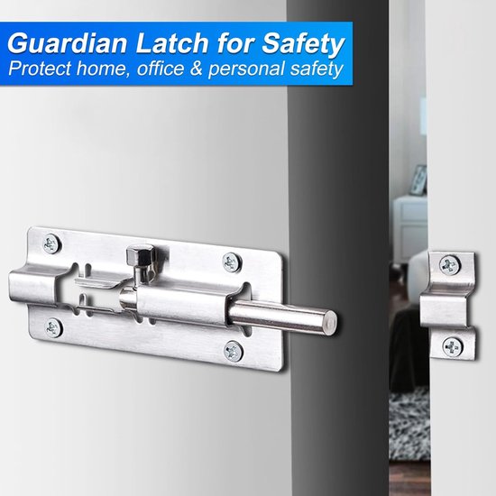 Sliding Lock Deurslot - 2 Stukken - RVS met Schroeven ...