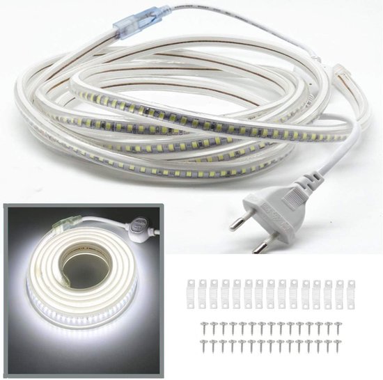 25m LED Strip - Koud Wit 6000K, 144 LED's/M, 900 Lumen per Meter, IP65 ...