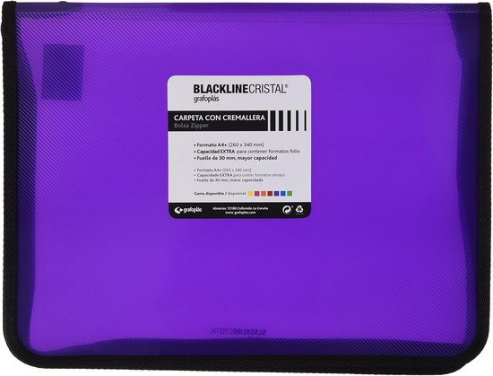 Schrijfmap A4 met Ritssluiting - Violet Map voor Documenten en Papieren ...