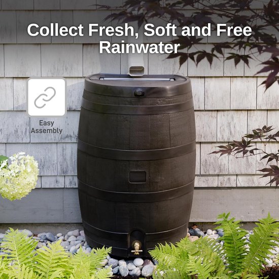 Regenton 50 Gallon / 190 Liter - Waterbesparing voor Tuin en Gazon ...