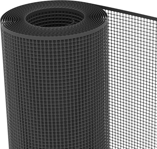 Kunststof Beschermnet Antraciet 1x50m - Vierkant Gaas voor Balkon ...