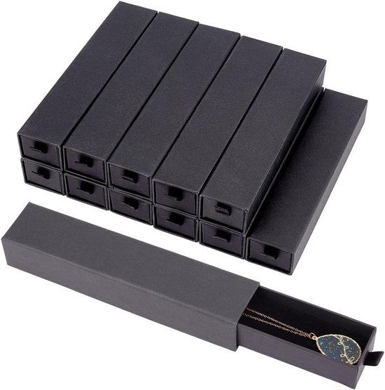 16 Stuks Zwarte Cadeaudoosjes voor Sieraden - Rechthoekige Kartonnen ...
