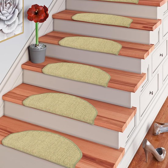 Tapis de Marche d'Escalier en Sisal Vert Demi-Rond - Protection ...