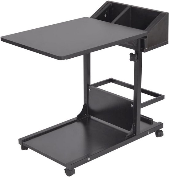 Verstelbare Computer Tafel met Wieltjes en Opbergbox | bol
