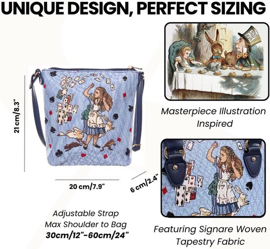 Kleine Crossbody Tas met Alice in Wonderland Motief voor Dames | bol
