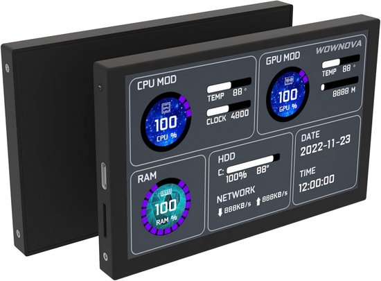 5 Inch Computer Temperature Monitor - Dynamisch Thema Ondersteund | bol