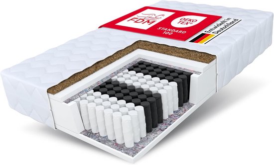 Pocketvering Matras 140x200 cm met 7 Comfortzones, H3/H4 Hardheid en ...