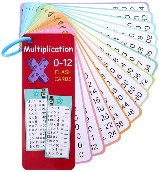 Set de 14 cartes de multiplication – Cartes de multiplication de 0 ...
