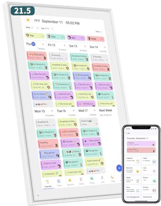 Slimme Digitale Kalender 21.5 Inch - Elektronische Planner en Chore ...