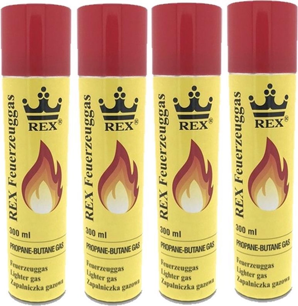4x Briquet gaz / gaz butane 300 ml - Recharge briquet cartouche Rex ...