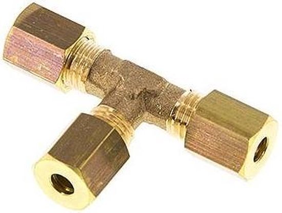 12mm Messing T-stuk Knelfitting 75 Bar DIN EN 1254-2 - FL3T-O-B-12 | bol
