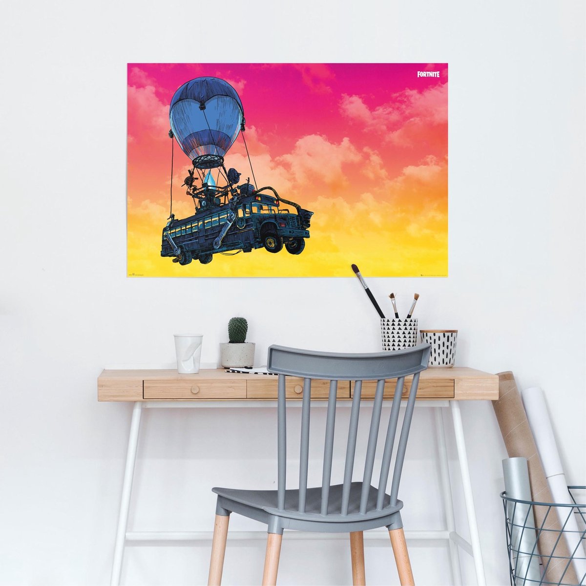 Fortnite Battle bus - Poster 91 x 61 cm | bol.com
