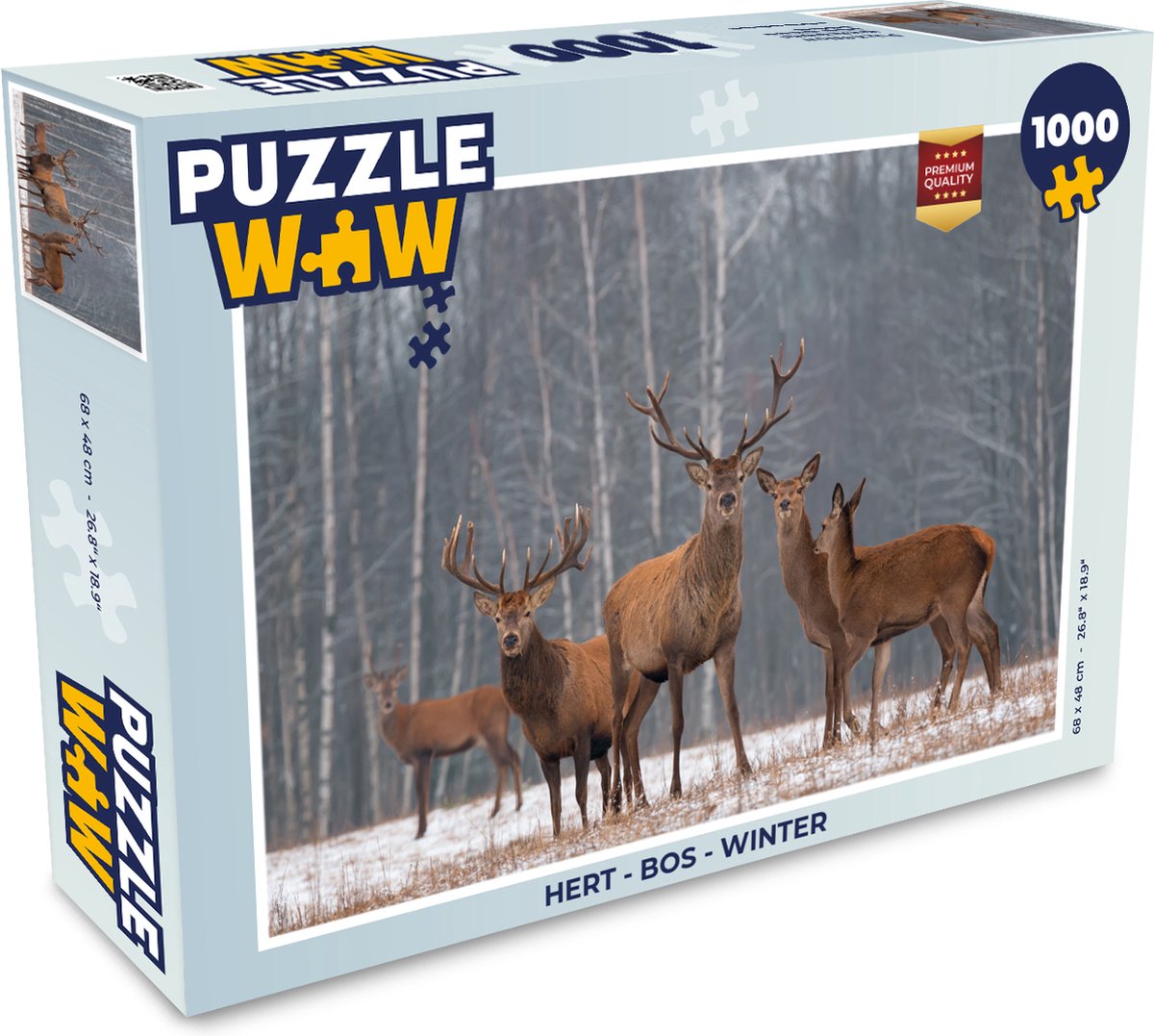 Puzzel Hert - Bos - Winter - Legpuzzel - Puzzel 1000 stukjes ...