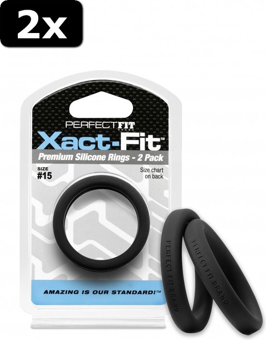 2x #15 Xact-Fit Cockring 2-Pack - Black | bol.com