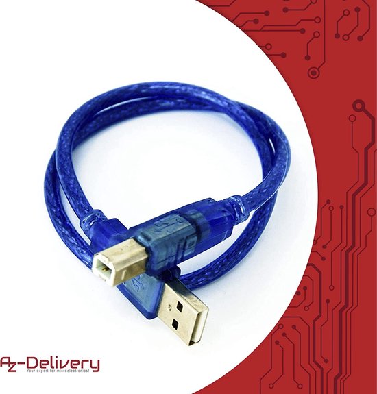 AZDelivery 5 x Blauwe USB-kabel compatibel met Arduino | bol