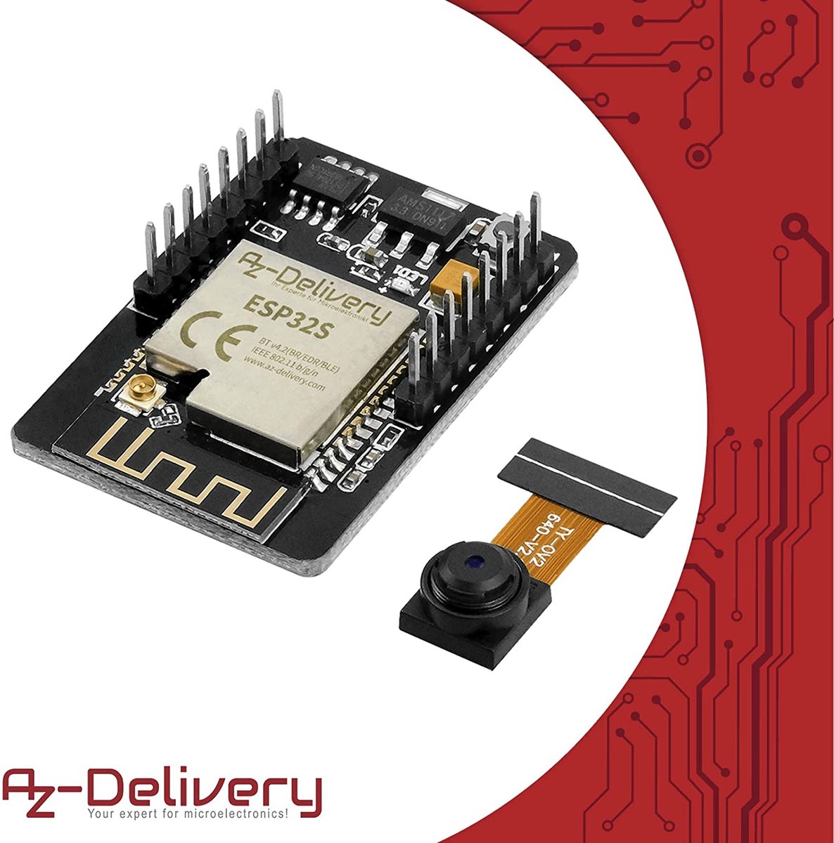 AZDelivery 5 x ESP32-Cam Modul (ESP32 Wifi/Bluetooth Module inclusief ...