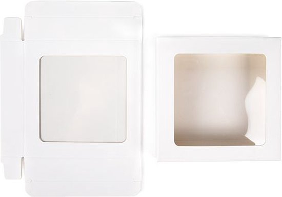 Kraft doosje Wit met Venster 105x22x105 mm - 25 stuks | bol