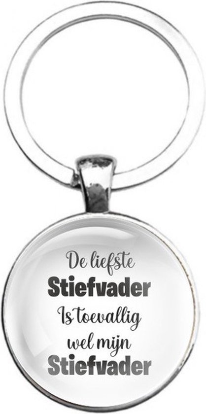 Sleutelhanger Glas - De Liefste Stiefvader Is Toevallig Wel Mijn ...