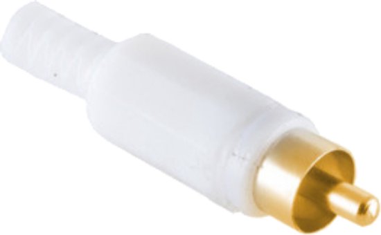 Tulp (m) audio/video connector - verguld - plastic / wit | bol