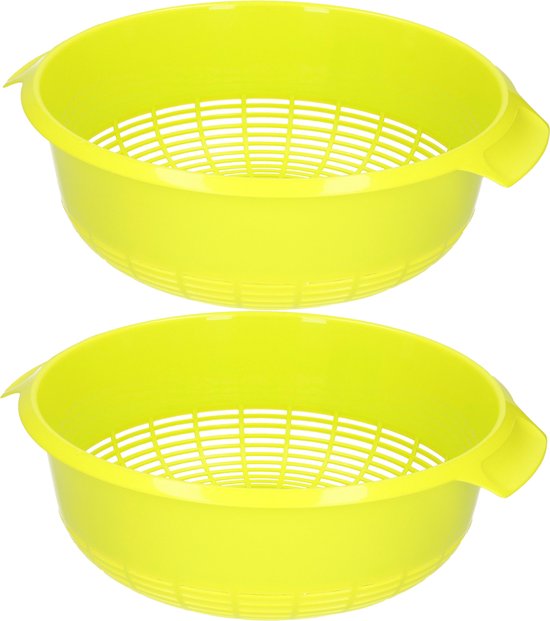 2x Kunststof vergiet groen - 37 x 23 x 9 cm - Plastic vergieten keuken ...