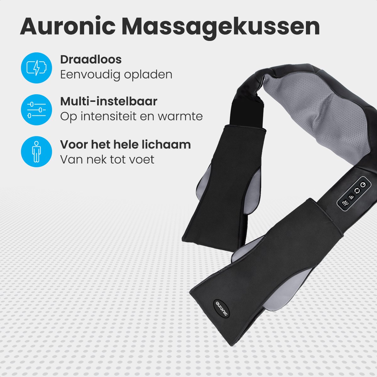 Auronic Draadloos Shiatsu Massagekussen Elektrisch Nekmassage