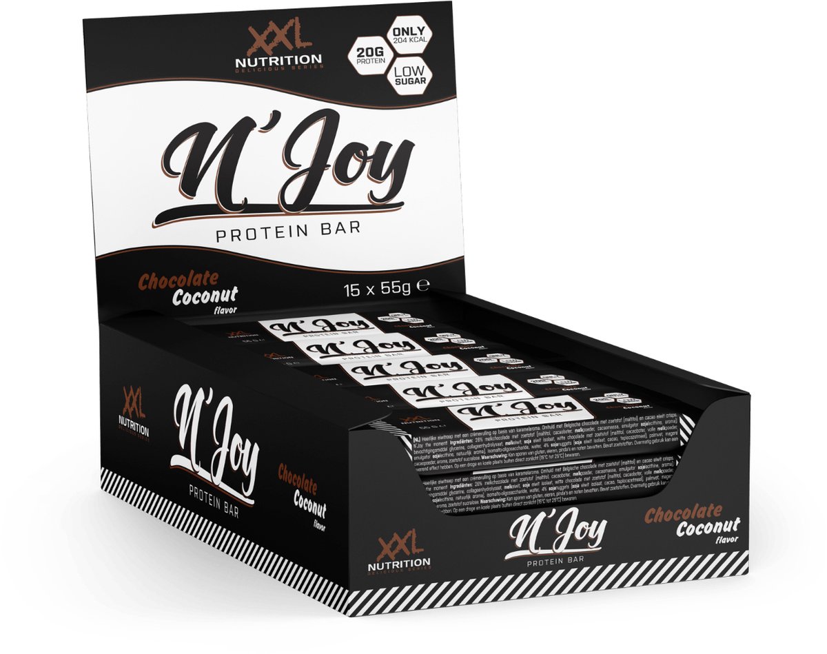 XXL Nutrition - N'Joy Protein Bar - 15 pack - Chocolate & Coconut | bol.com