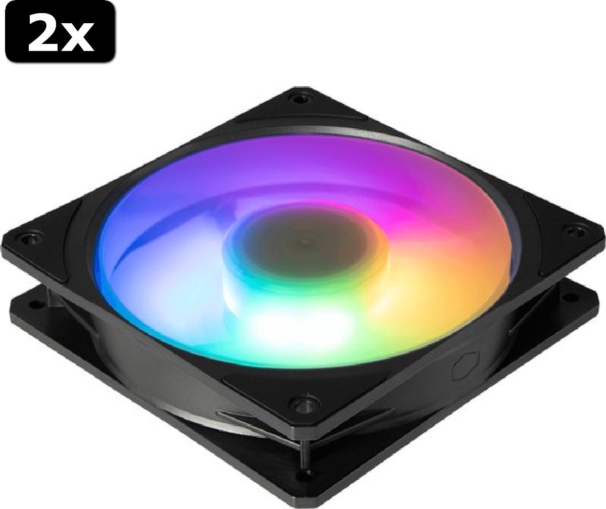 2x Cooler Master Mobius 120P ARGB - Ventilateur - 2400 RPM - 120 x 120 x 25 mm - ARGB... | bol.com