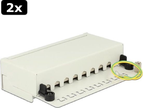 2x DeLOCK CAT6 Gigabit Desktop Patch Panel 1U met 8 poorten ...