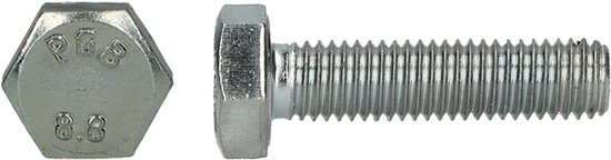 PGB-FASTENERS | Zeskanttapbout 8.8 DIN 933 M10x140 Zn | 50 st | bol