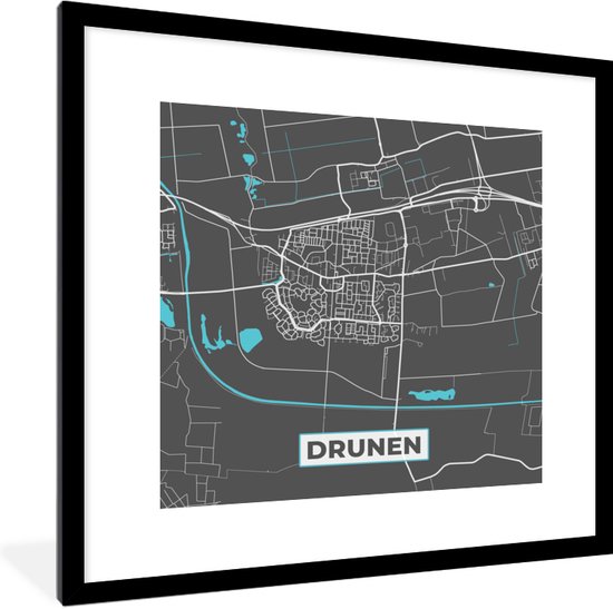Fotolijst incl. Poster - Plattegrond - Kaart - Drunen - Stadskaart ...