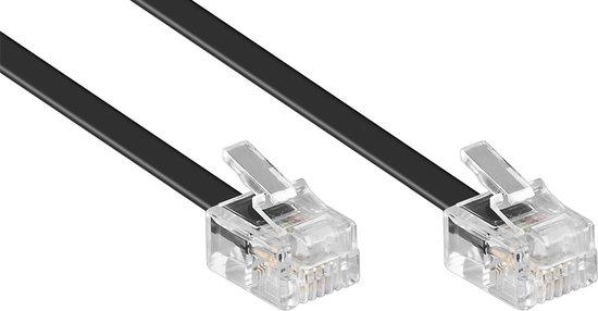 RJ11 - RJ11 telefoonkabel / zwart - 5 meter | bol