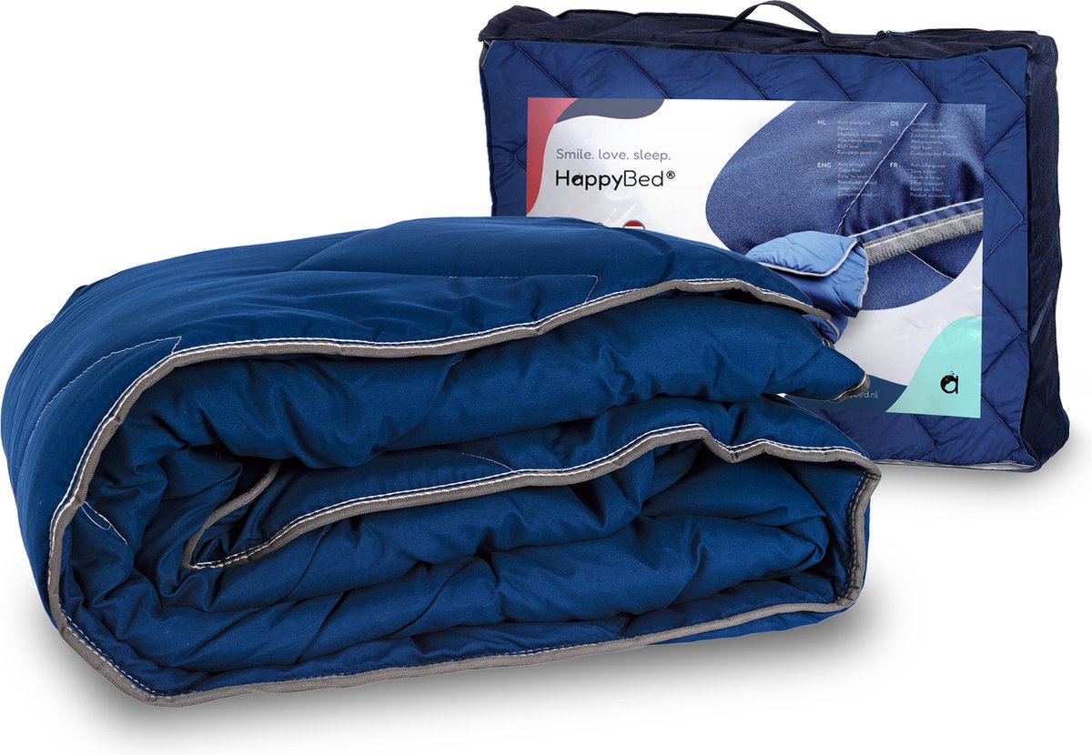 HappyBed navy dekbed zonder overtrek | 200x200 cm - Bedrukt dekbed ...
