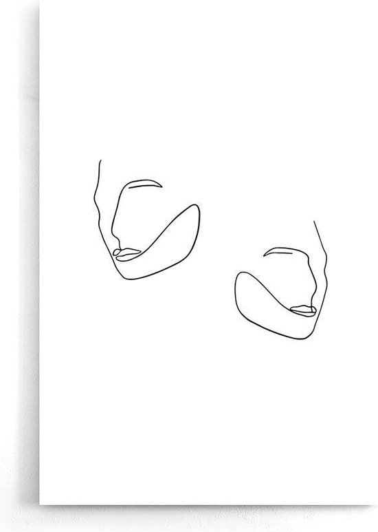 Walljar - Outline Faces - Muurdecoratie - Poster | bol