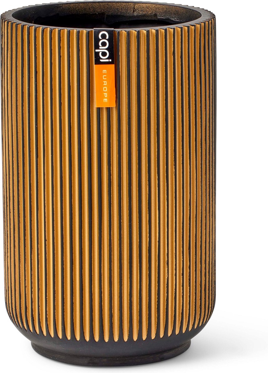 Capi Europe - Vaas hoog Groove - 17x27 - Goud - Bloempot voor binnen ...
